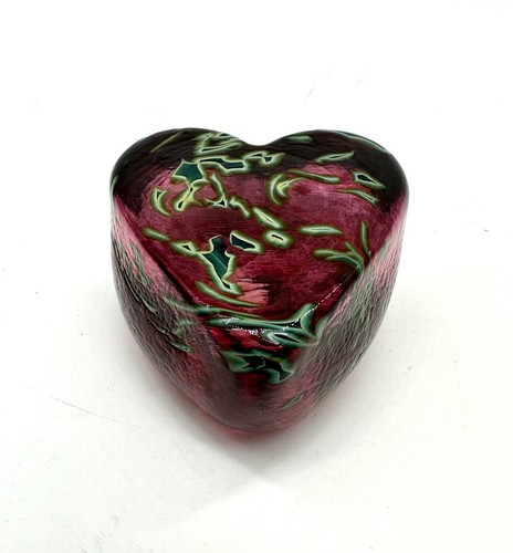 Ken & Ingrid Hanson Signed Heart Ruby Confetti Paperweight | eBay