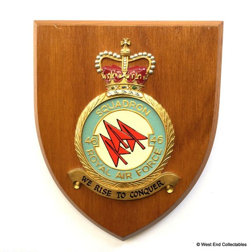 Old RAF 46 Squadron Station Plaque Shield Crest Badge Royal Air Force A ...