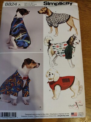 Simplicity 8824 A - Dog Coats, Clothes - Craft Sewing Pattern | eBay