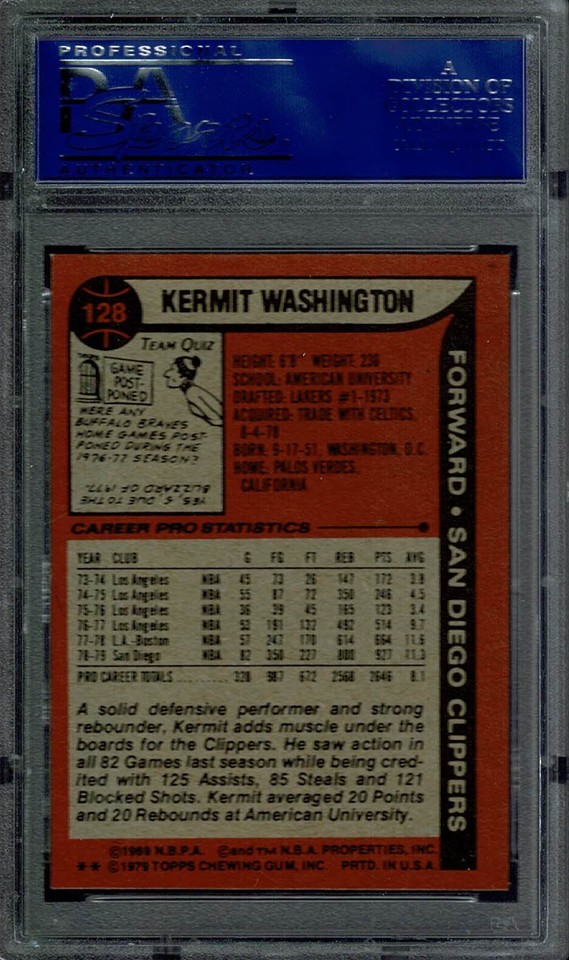 1979-80 Topps #128 Kermit Washington PSA 8 | eBay