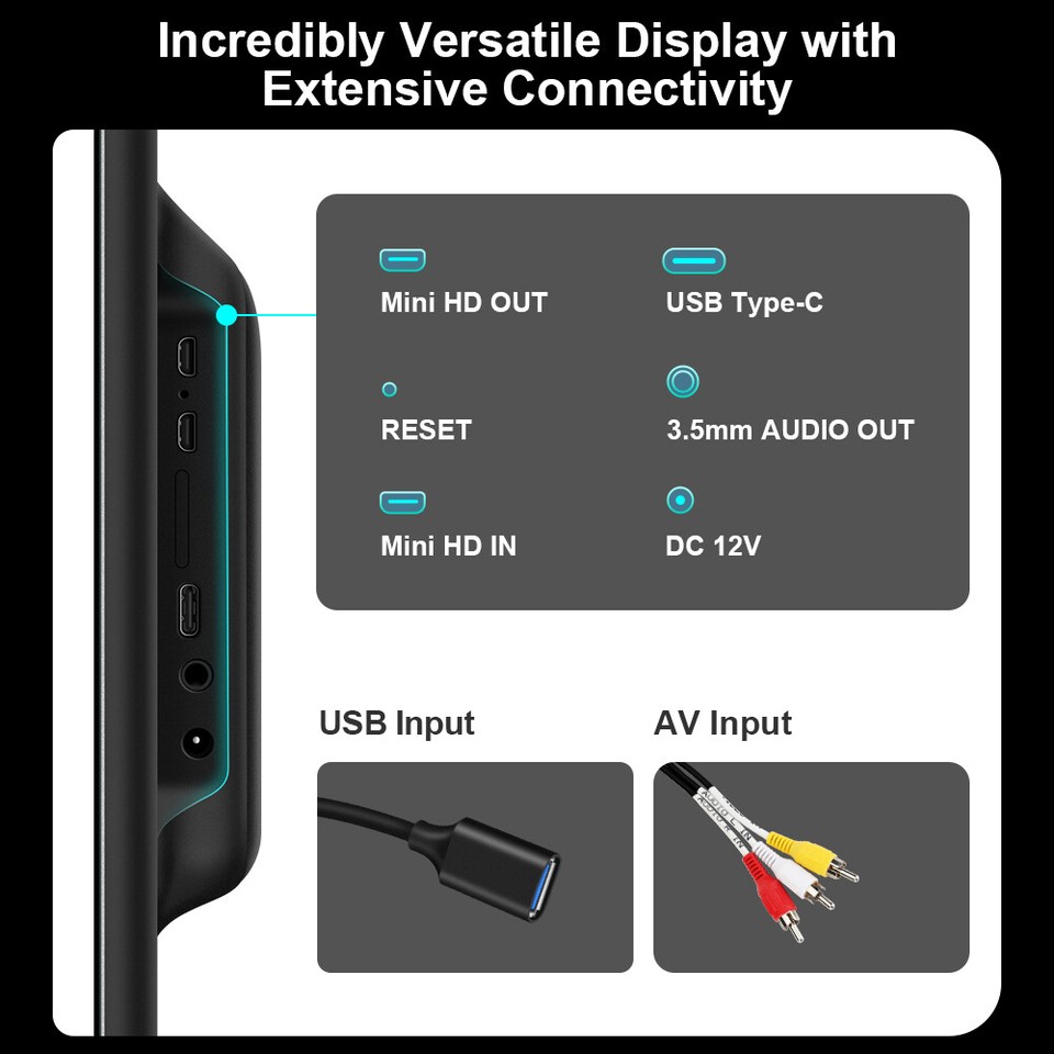 2x 14" FHD Touch Screen Car Headrest Monitor Backseat TV Player Media ...