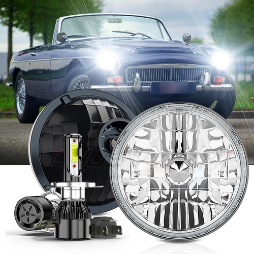 for MG MGB 1969-1981 Pair Led 7inch Round Headlights Headlamp High/Low ...