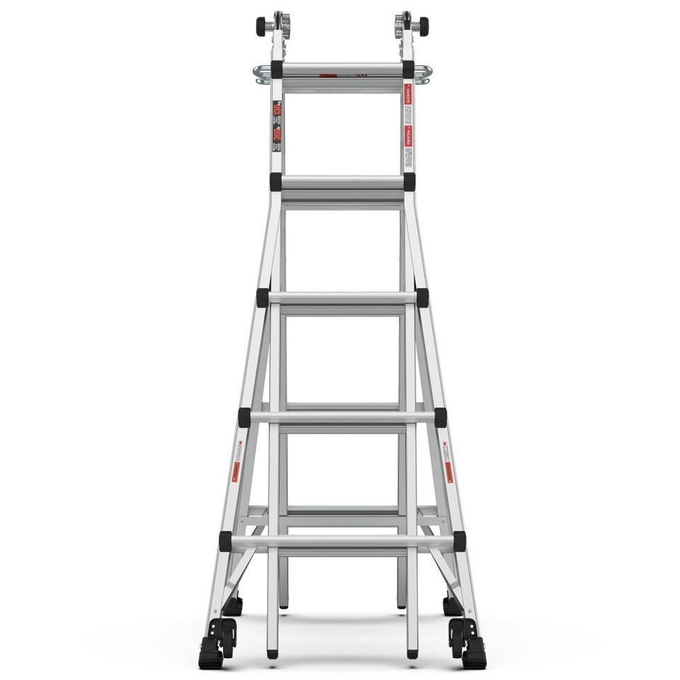 22 Ft Aluminum Adjustable Ladder Folding Extension Stepladder Multi-Use ...