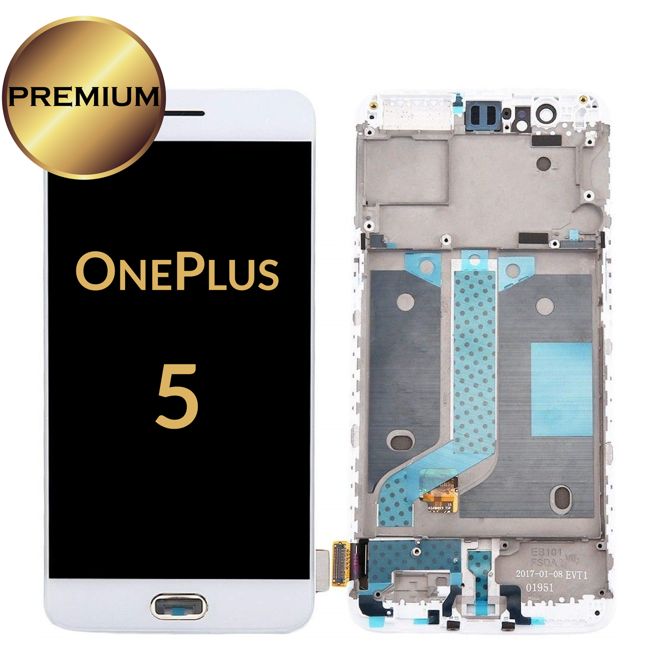 OnePlus 5 (A5000) LCD Digitizer Assembly w/Frame WHITE | eBay