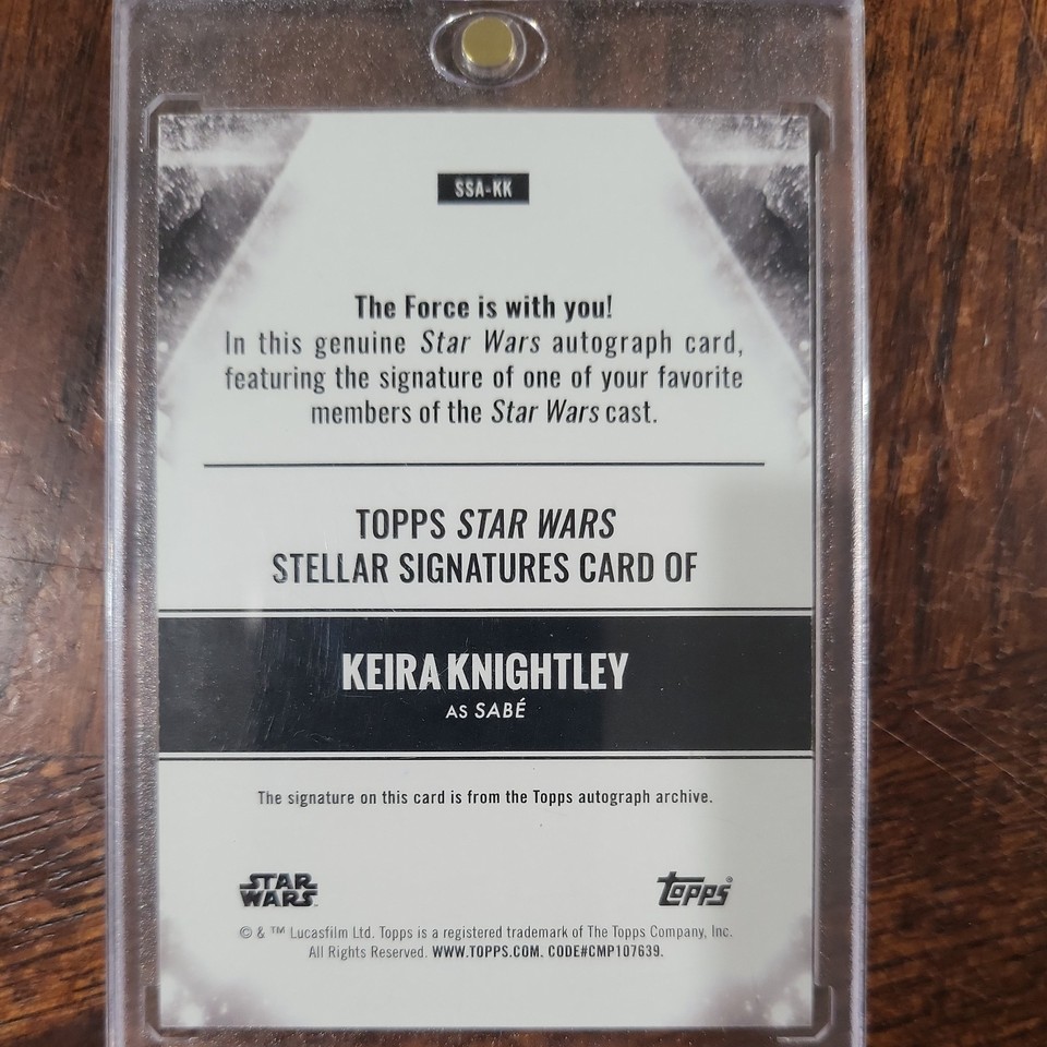 2025 Topps Star Wars Stellar signatures Card of Keira Knightley as Sabe ...