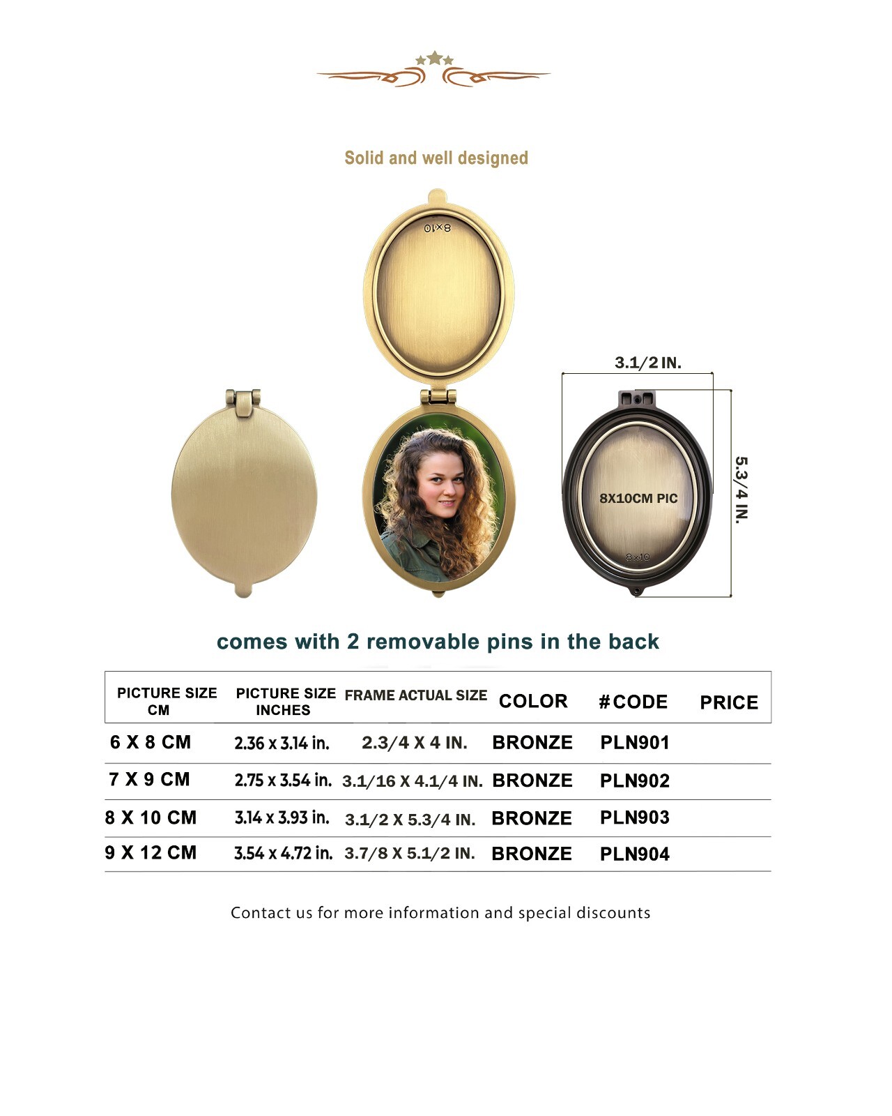 Bronze frame with cover / porcelain picture 2.36"x3.14"(6x8cm) for ...