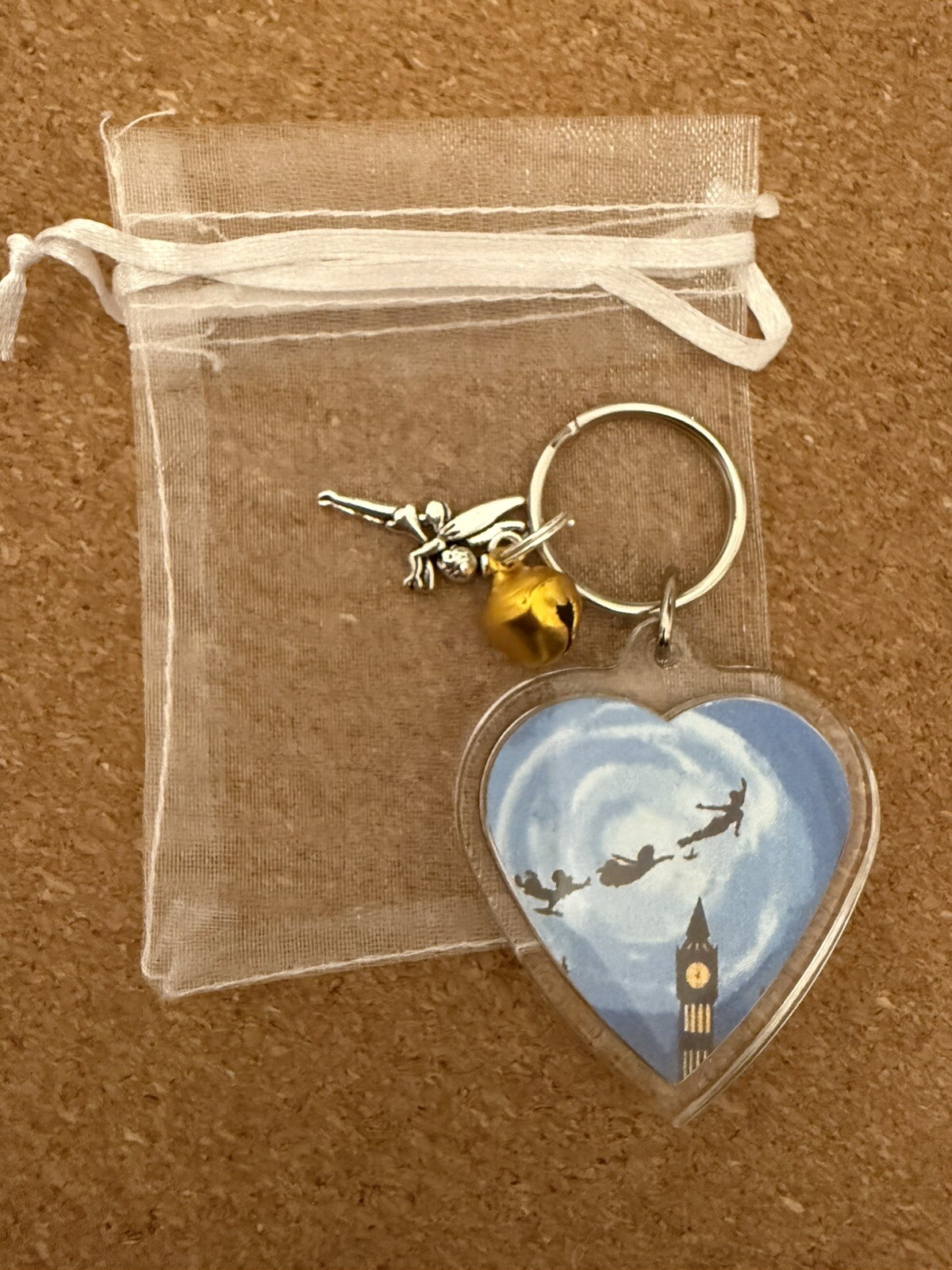 Cath Kidston X Disney Peter Pan keyring Tinkerbell charm & Bell In Gift ...