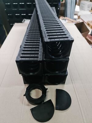 Shallow Water Flow PVC Shallow Drainage Channel 1m Lengths & Accessory ...