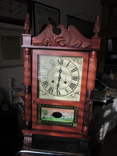 MENS COVE HUGE OLD MANTLE PENDULUM CLOCK -ALL WOOD HAND CARVED-STRAIKA EACH HOUR | eBay