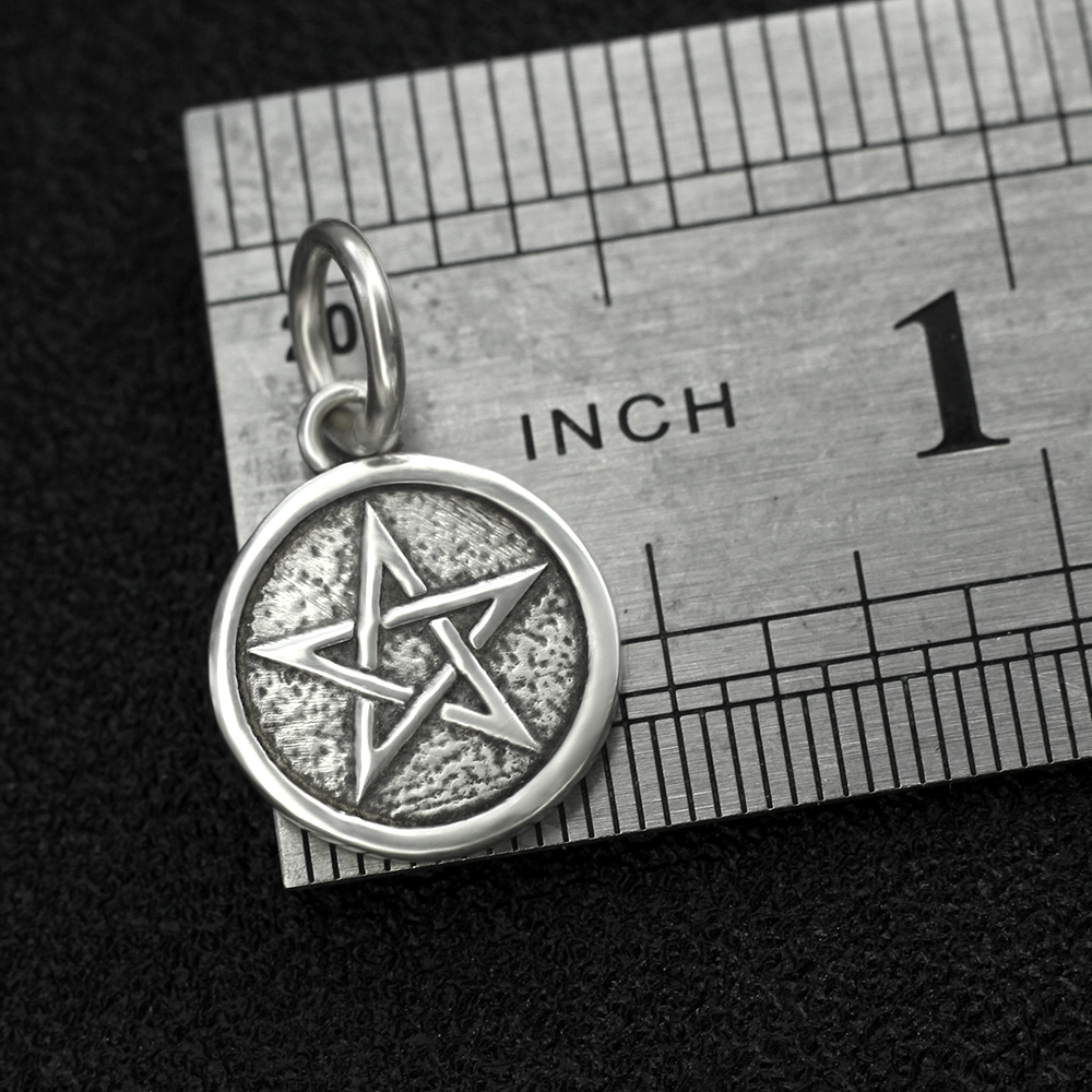 Real 925 Sterling Silver Pentagram Pentacle Wiccan Pagan Gothic Satan ...
