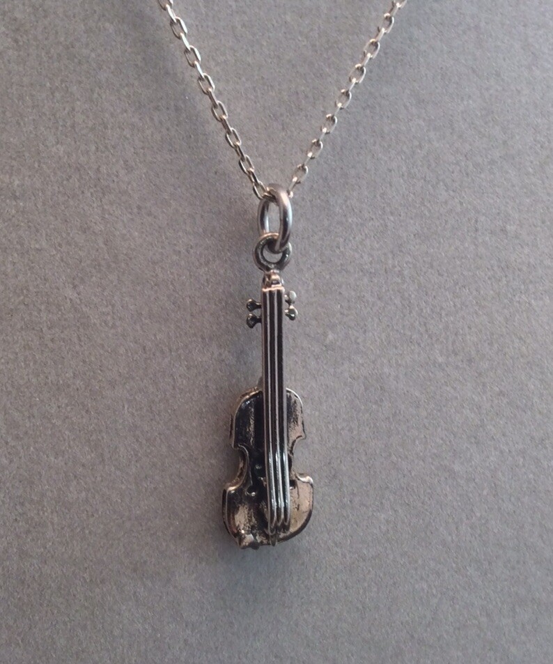 CELLO Charm Pendant Violin Instrumet Musical Orchestra 925 STERLING ...