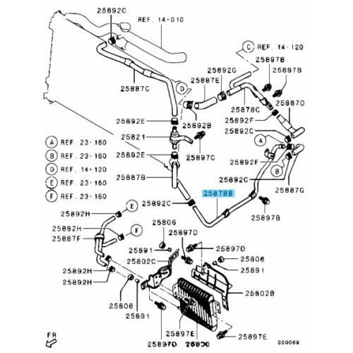 MITSUBISHI OUTLANDER CW6W Genuine T/M Oil Cooler Line Tube 2922A239 OEM ...