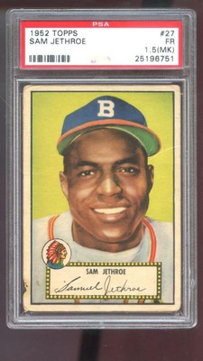 1952 Topps #27 Sam Jethroe PSA 1.5 MK Graded Baseball Card Boston ...