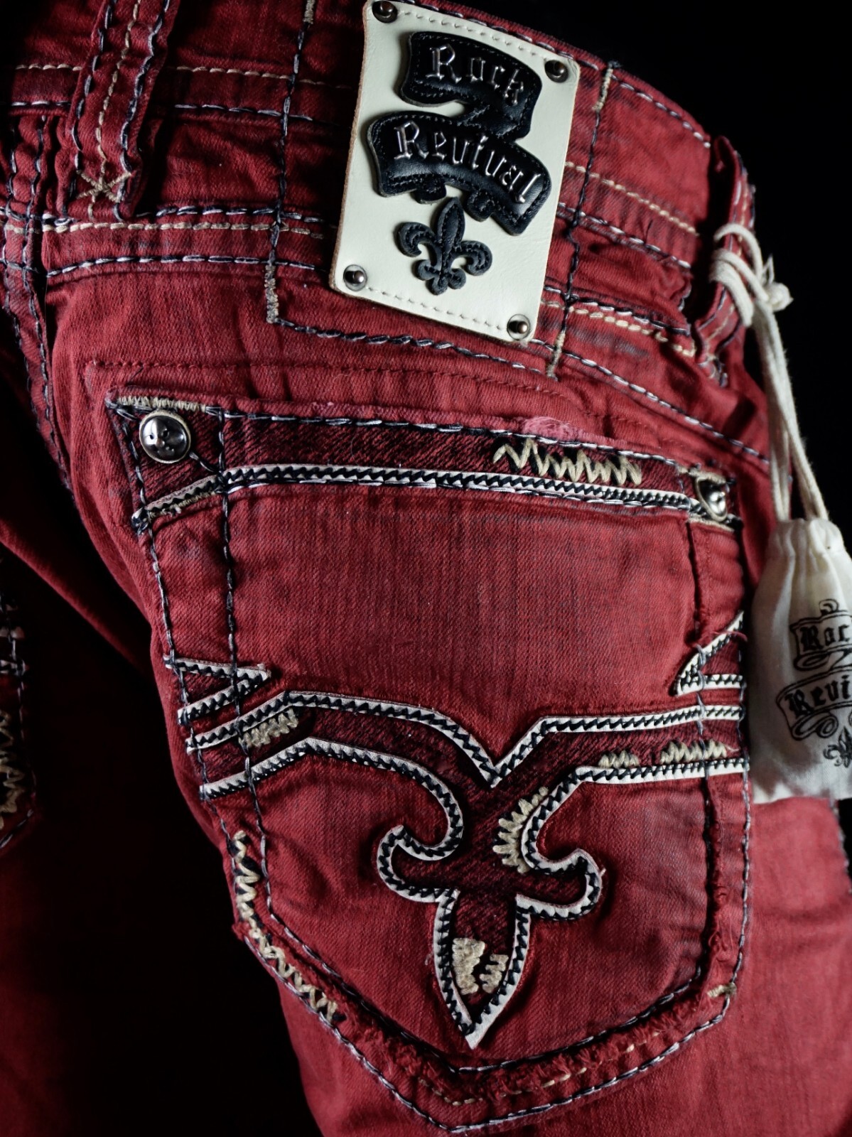 $220 Buckle Mens Rock Revival Jeans "Foust" Leather I… - Gem