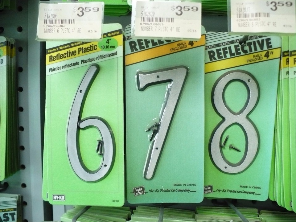 House Numbers Reflective Plastic 4" with Mounting Nails Included | eBay