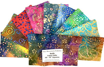 Beautiful Batik Layer Cake 40 -10" Squares Quilting & Sewing Fabric | eBay