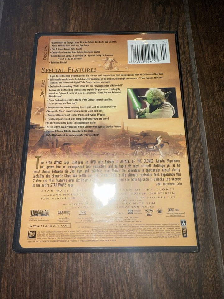 Star Wars, Episode II: Attack of the Clones (Full Screen Edition) DVDs (Sealed) | eBay