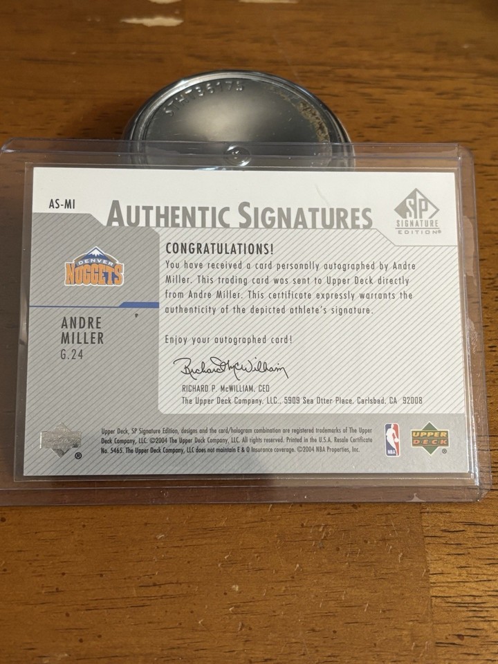 2003-04 SP Signature Edition Authentic Signatures Andre Miller #AS-MI ...