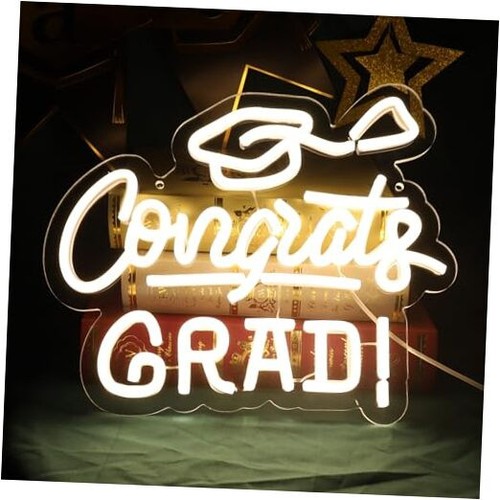 Congrats Grad Neon Sign, LED Congrats Neon Light for Grad Party Decor ...