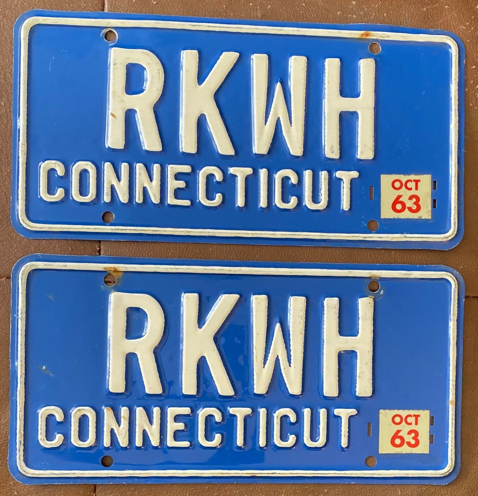 Connecticut VANITY License Plate HIGH QUALITY PAIR - RKWH | eBay