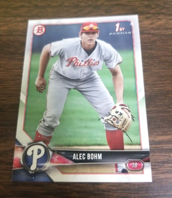ALEC BOHM 2018 BOWMAN DRAFT CARD #BD-25 PHILADELPHIA PHILLIES (FIRST ...