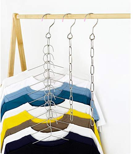 Falytemow Stainless Steel Space Saving Hanger Chains Magic Hangers ...