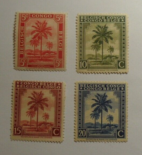 STAMPMART : BELGIUM CONGO 1942 OIL PALM TREE 4v MINT LIGHT HINGED ...