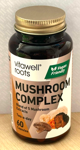 Vitawell Végétalien Champignon Complexe 5 Extrait 60 Capsules BB 06/26 ...