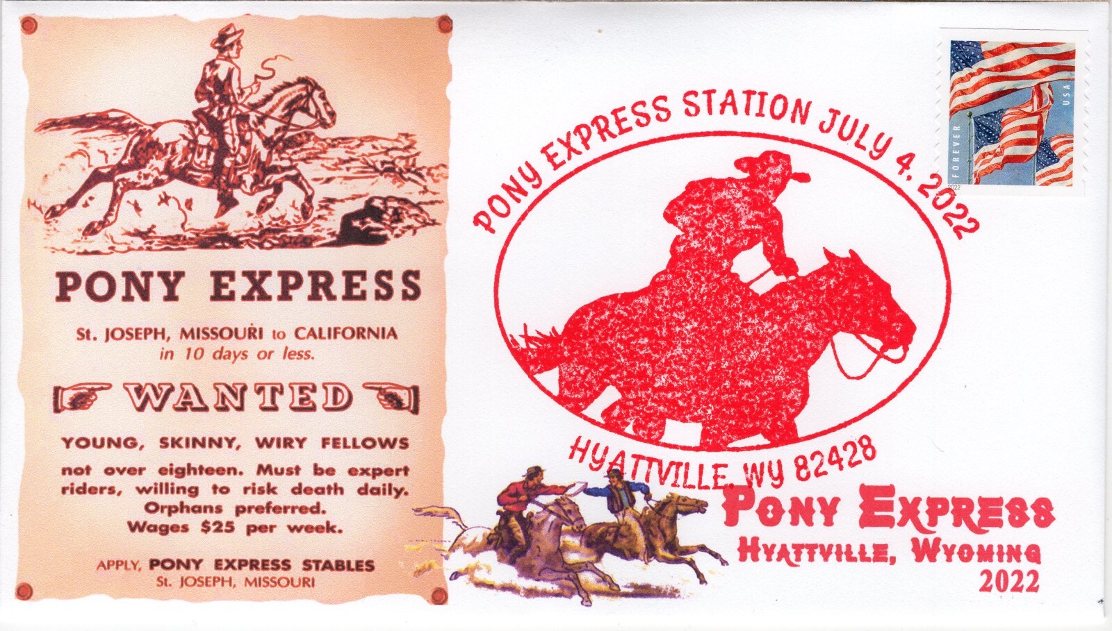 22-141, 2022 , Pony Express, Pictorial Postmark, Event Cover ...