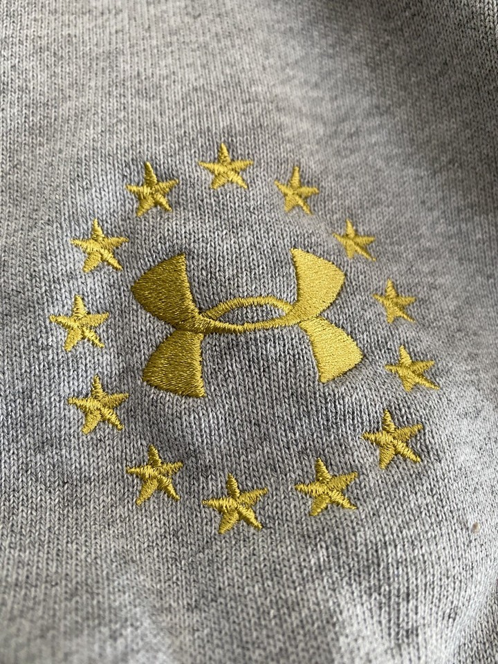 UNDER ARMOUR x PROJECT ROCK USA FLAG VETERANS DAY ZIP HOODIE GREY GOLD ...