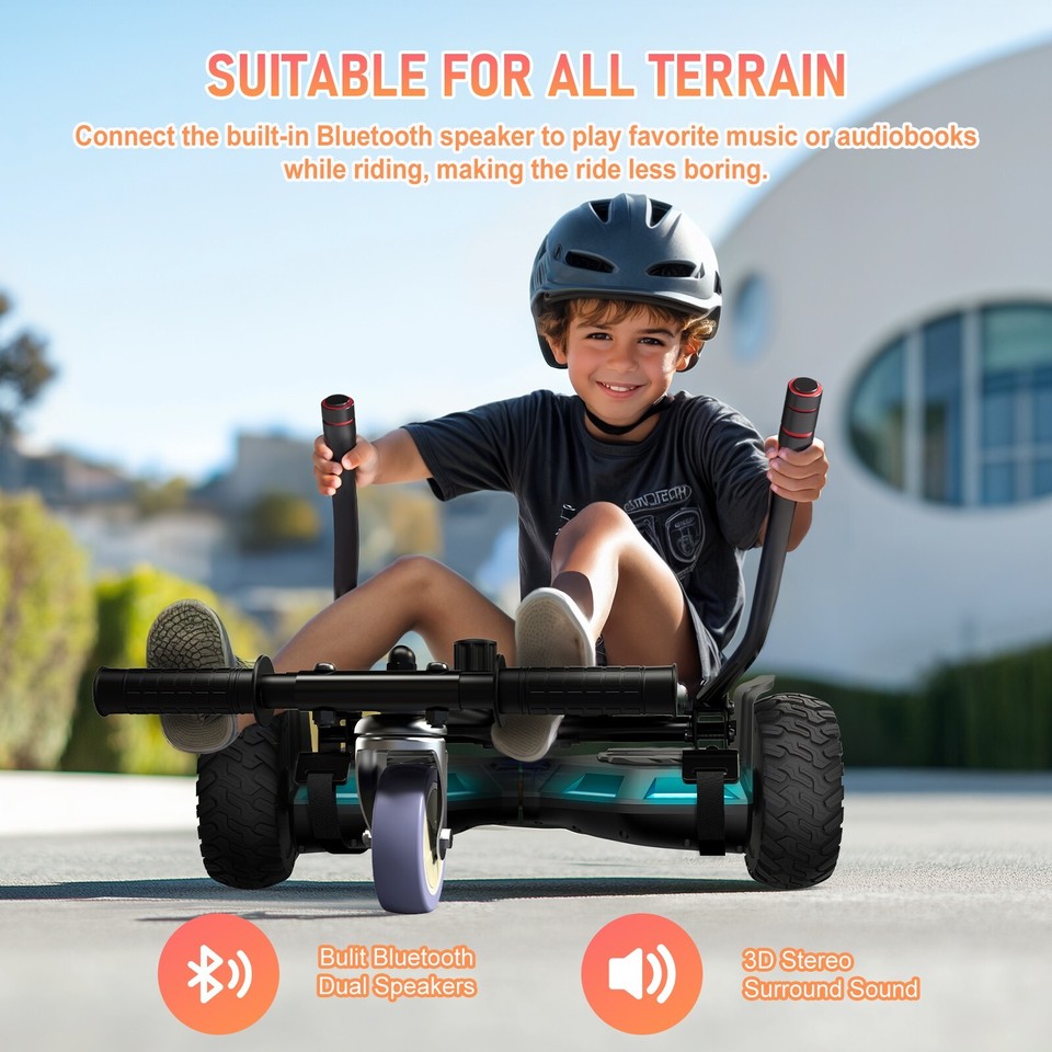 Electric Hoverboard & Hoverboard Go Kart 8.5'' Self-Balancing Bluetooth ...