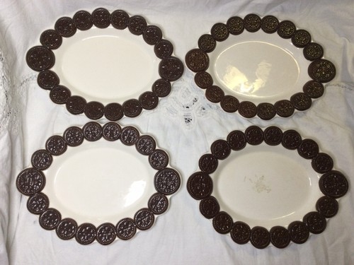 Oreo Cookie Plates Set of 4 10 X 7.5 Oval Snack Dish Nabisco Copco | eBay