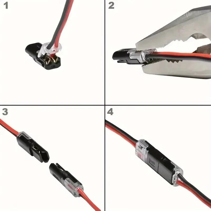 50 pcs Double-Wire Plug-in Connector, Cable Clamp with Locking Buckle ...