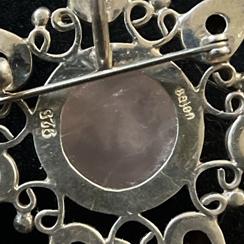 Sajen Rose Quartz And Garnet Benevolent Sun Pendant Brooch Pin Rare M ...