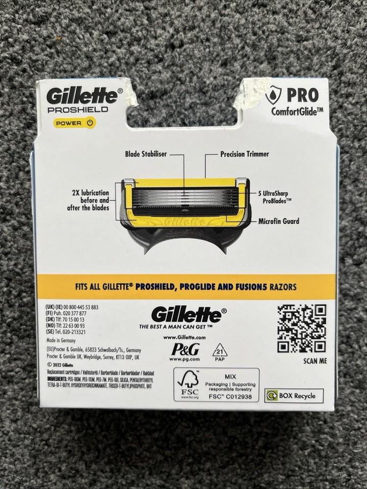 Gillette ProShield Power 8 XL Razor Refill Cartridges New & sealed 100% ...