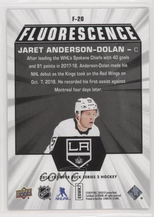 2018-19 Upper Deck Fluorescence Blue /50 Jaret Anderson-Dolan #F-20 ...