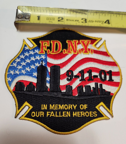 Vintage FDNY 9-11-01 Patch In Memory of Our Fallen Heroes Twin Towers ...
