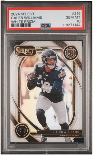 CALEB WILLIAMS 2024 SELECT CLUB LEVEL ROOKIE WHITE PRIZM RC /35 PSA 10 ...