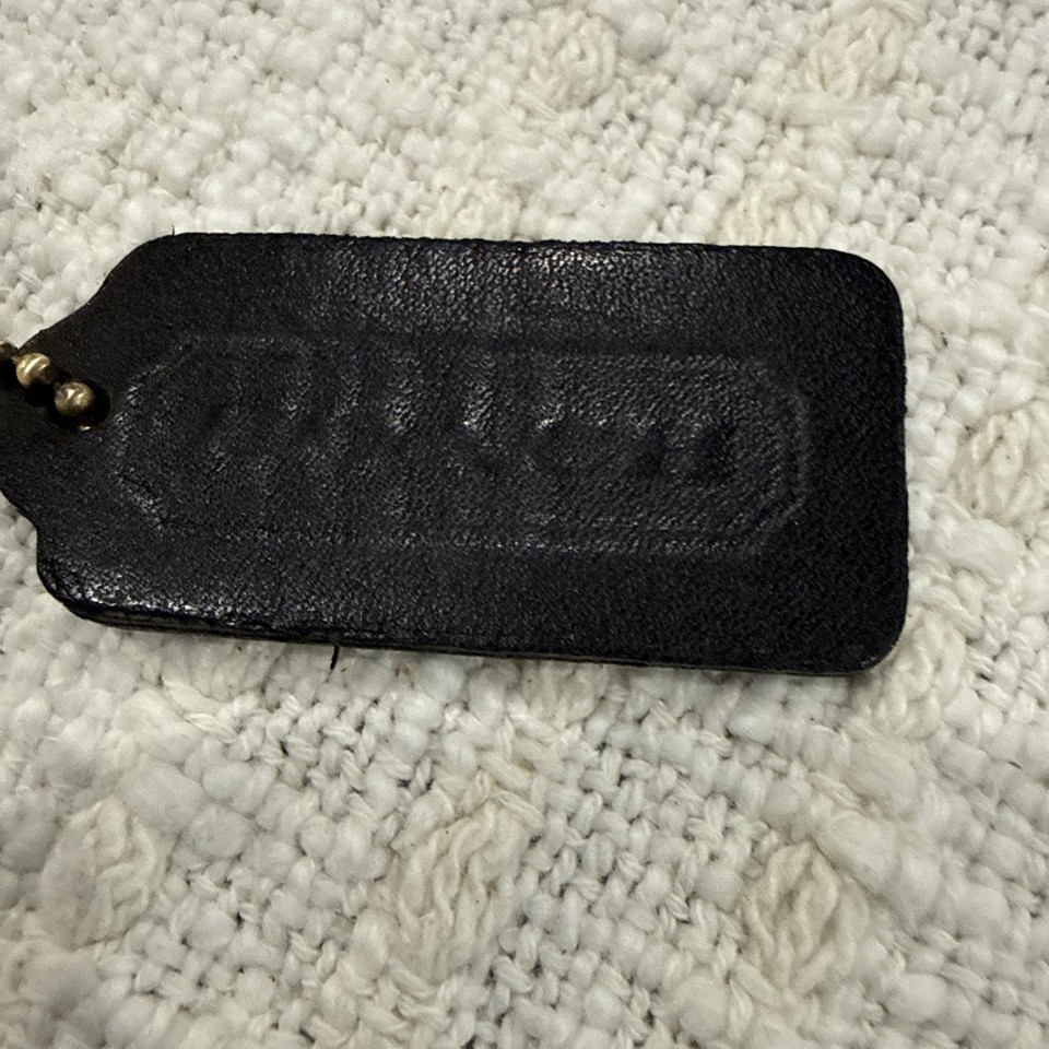 Vintage Coach Black leather Replacement Handbag Hang Tag Double Sided ...