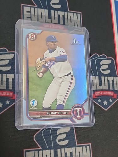 2022 Bowman Draft 1ST EDITION KUMAR ROCKER Sky Blue FOIL RC BDC-164 | eBay