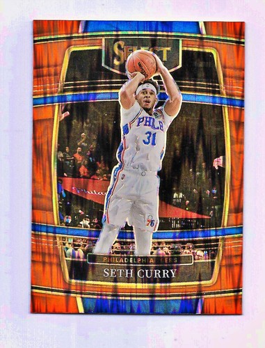 2021-22 Panini Select #84 Seth Curry Orange Flash Prizm Philadelphia ...