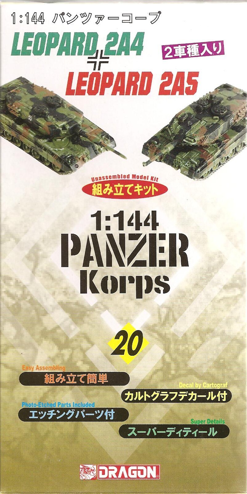 Dragon DML 1/144 Leopard 2A4 & 2A5 Tank Kit Photoetch Panzer Korps #20 ...