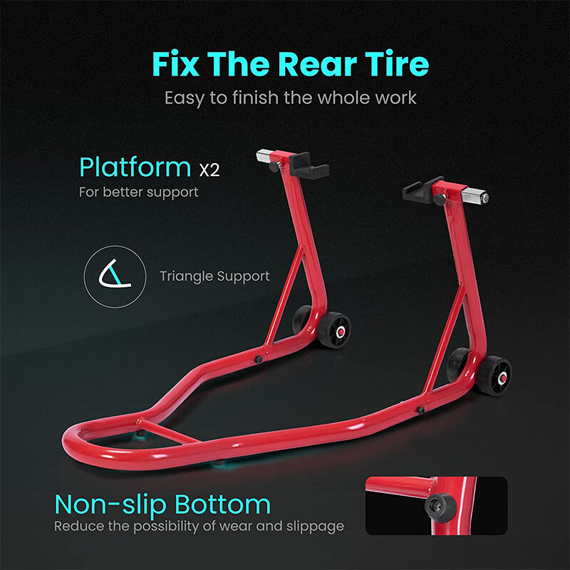 Front & Rear Motorcycle Bike Stand Forklift Paddock Swing arm Spool ...