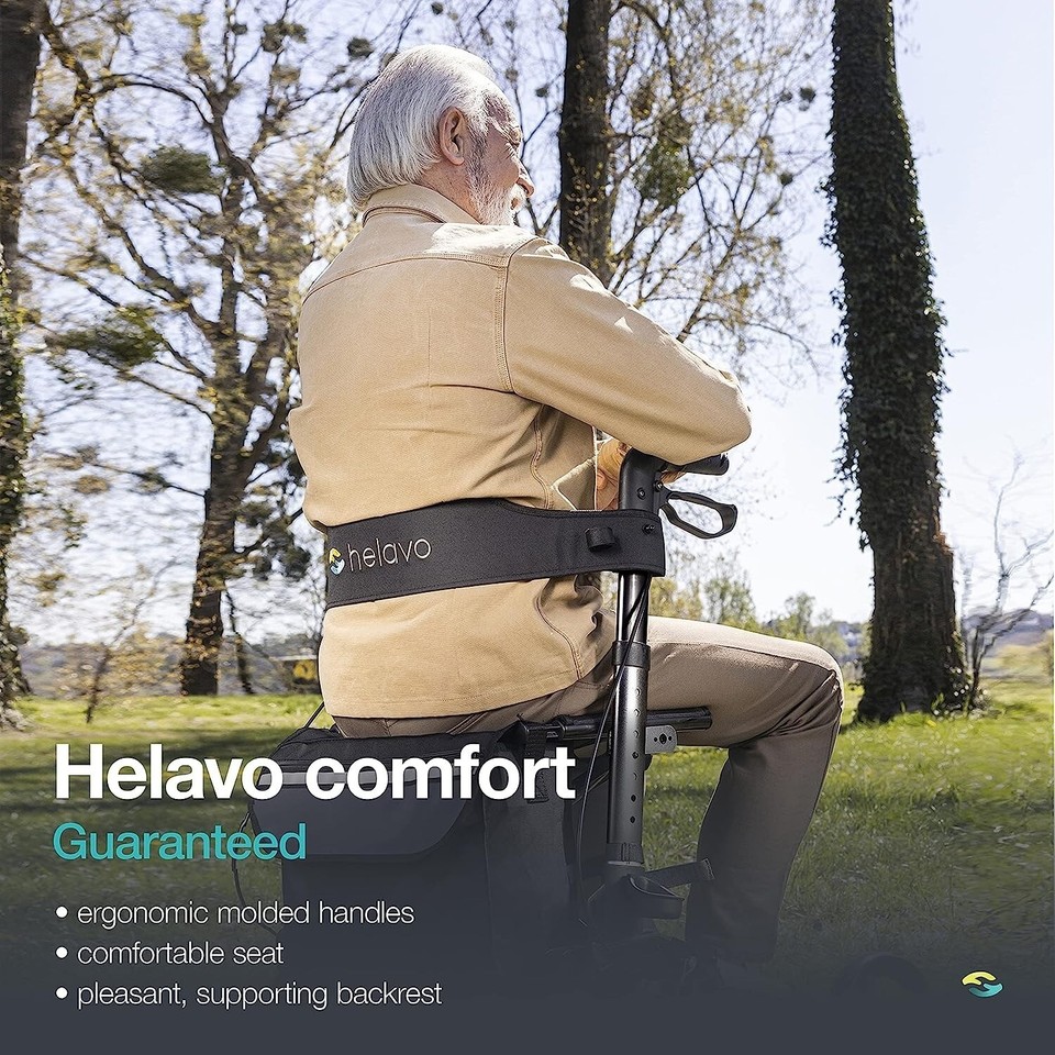 Helavo Rollator Walker for Seniors – Foldable Outdoor Walker with Seat ...