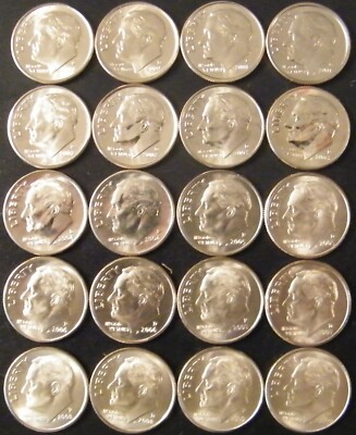 2000- 2009 P D Roosevelt Dime 20 Uncirculated B.U & Satin Finish Coin ...