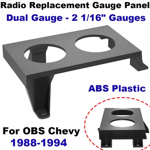 For 1988-94 OBS Chevy Radio Replacement Dual Gauge Panel Fit 2 1/16 ...