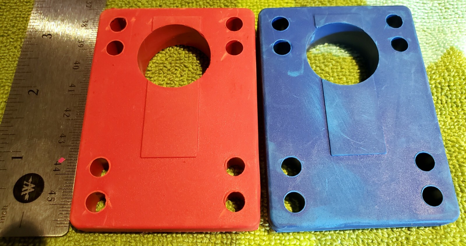 Slant Longboard Wedge Risers - Black, Red, Blue - Angled Riser Pads ...