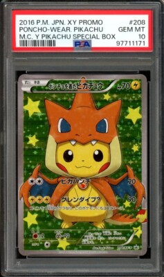 Poncho-Wearing Pikachu Charizard Y Pokemon 2016 Promo Japanese 208/XY-P ...