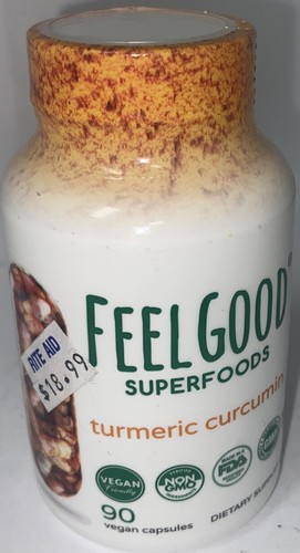 Feelgood Superfoods Turmeric Curcumin Dietary Supplement - 90 Vegan ...