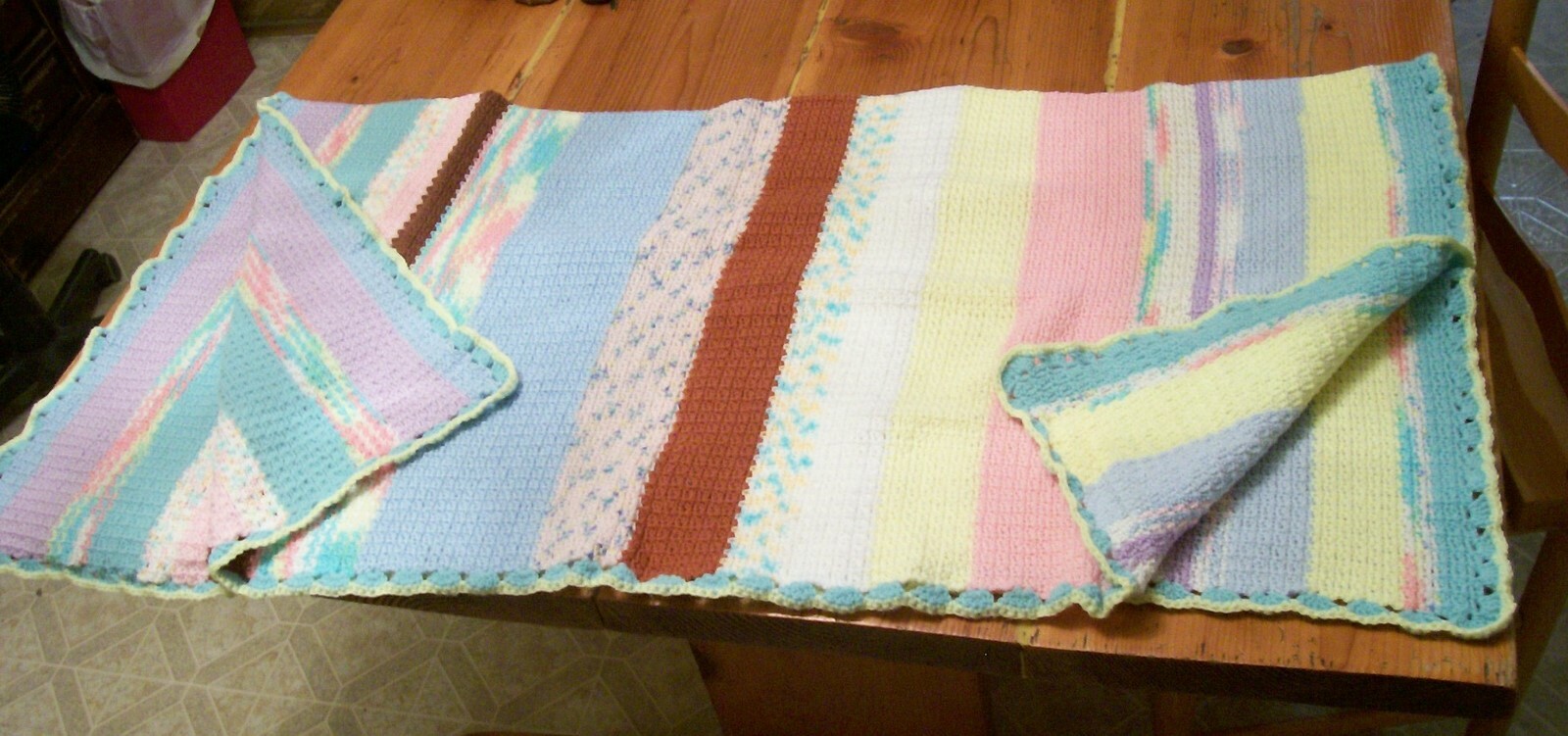 AF0012 HANDMADE BY SELLER STRIPES BABY AFGHAN, ADULT LAP WARMER Crochet ...